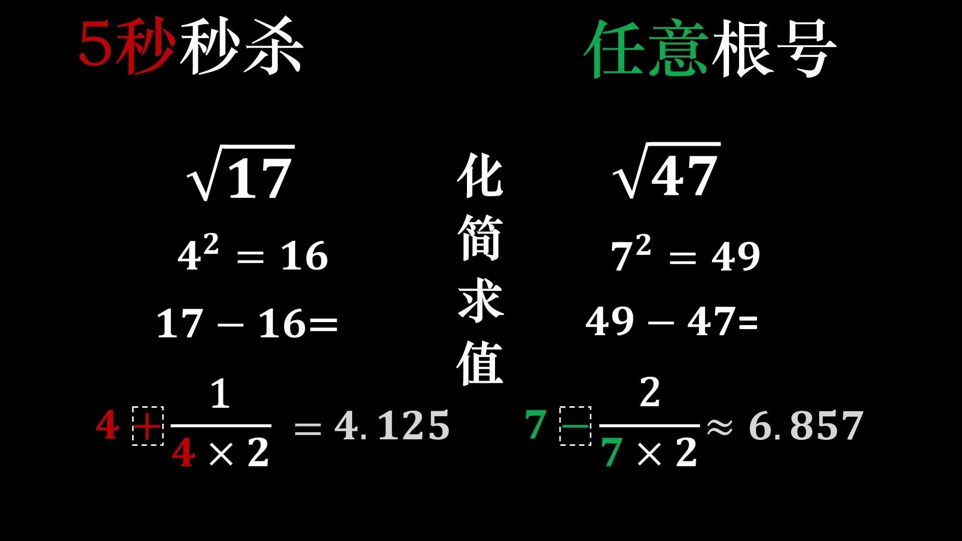 5秒秒杀任意根号,秒懂!
