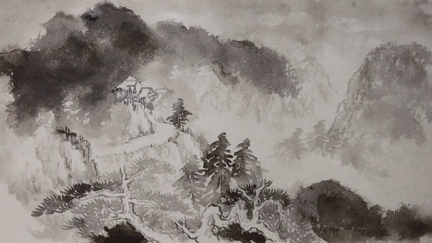 张大千泼墨山水画的画法步骤