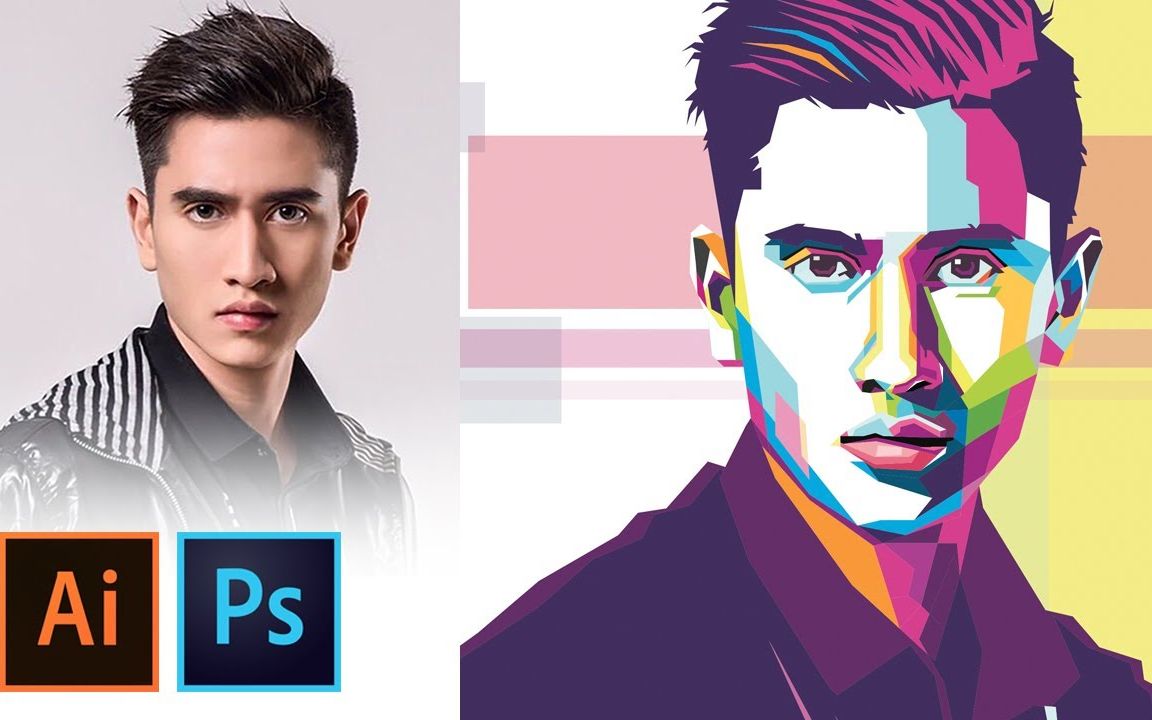 【Ps教程】AI+Ps制作艺术插画效果,Wedha 's Pop Art