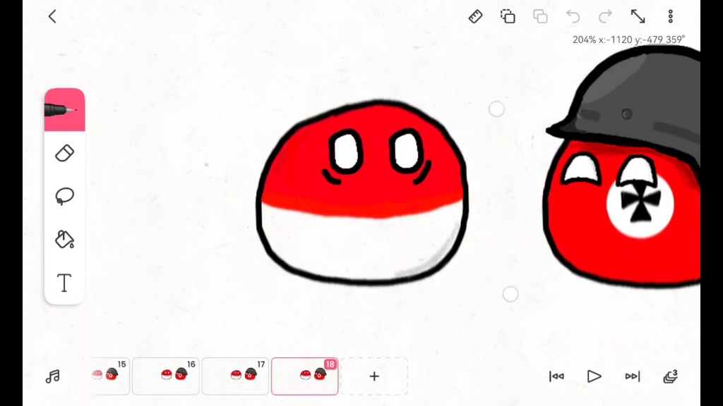 [波兰球] 制作动画有多难?仅仅两秒就要24张图片(12帧每秒)