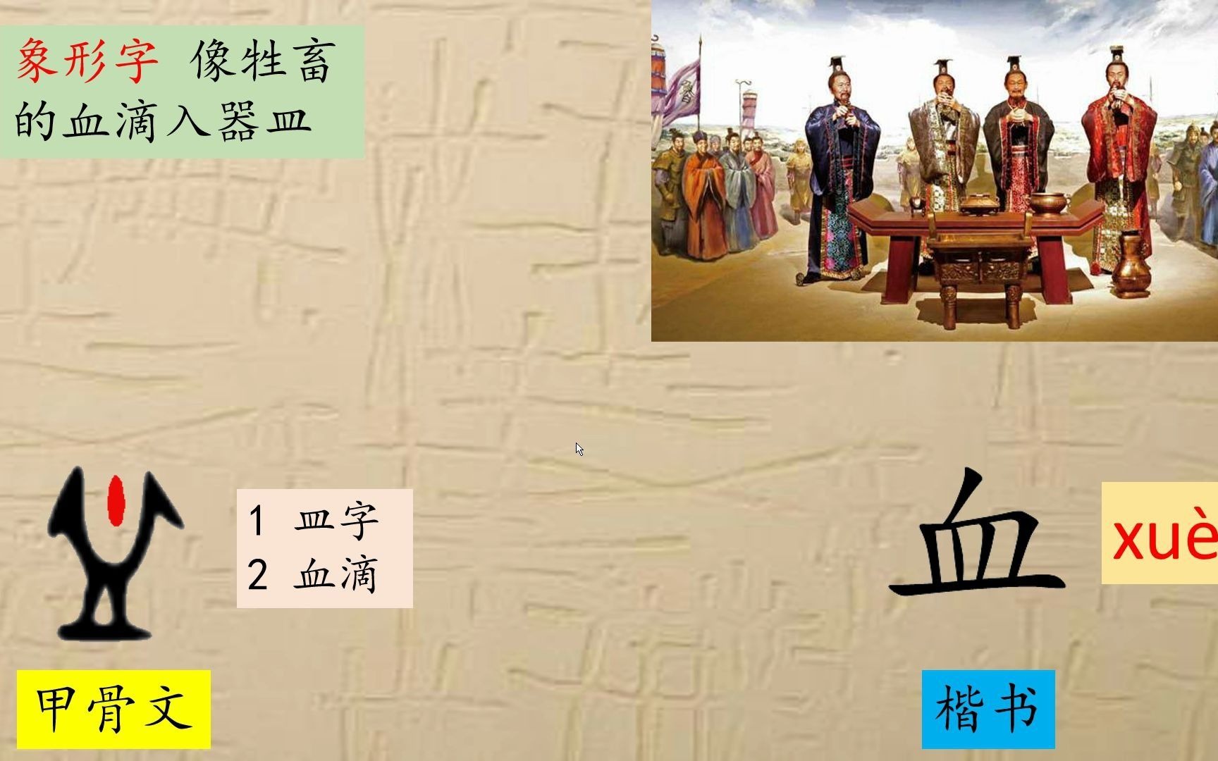 66.血,歃血为盟,趣味识字,汉字演变,象形字,甲骨文,字理