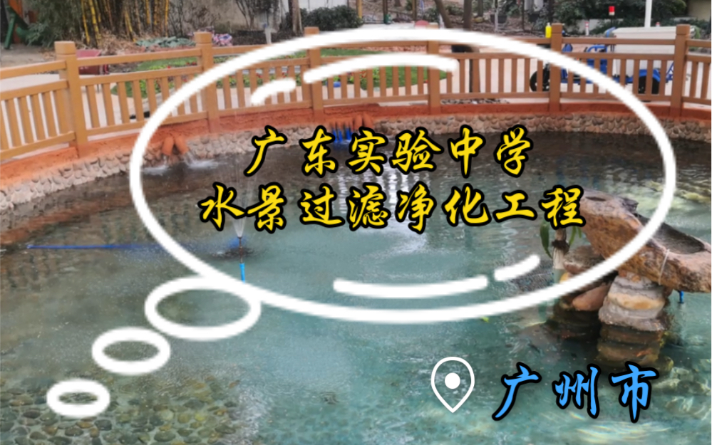 200立方校内景观水景,安装两台智能一体化鱼池过滤器,地埋式隐藏安装...