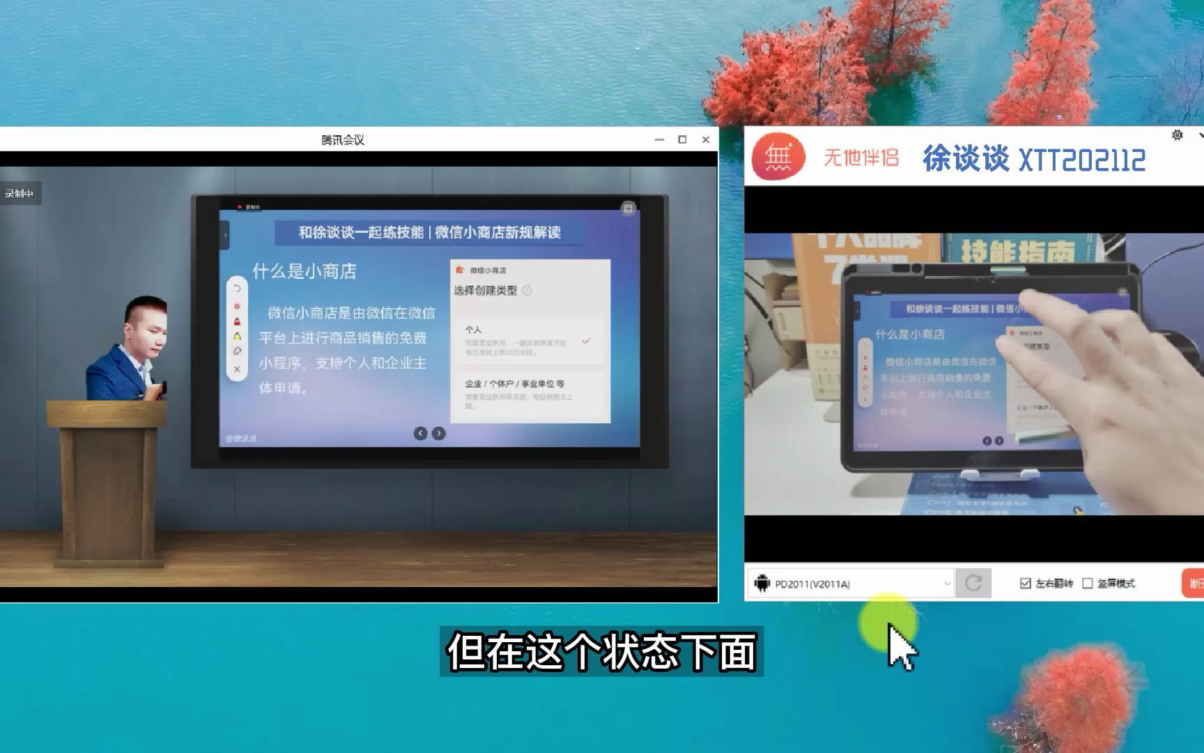 ...使用腾讯会议搭配平板放大手势强化信息展示【徐谈谈无绿幕直播抠...