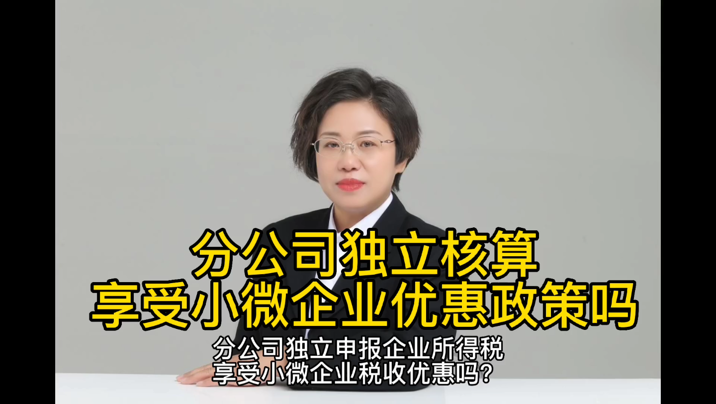 你还不知道分公司不能享受小微企业所得税税收优惠政策吗?