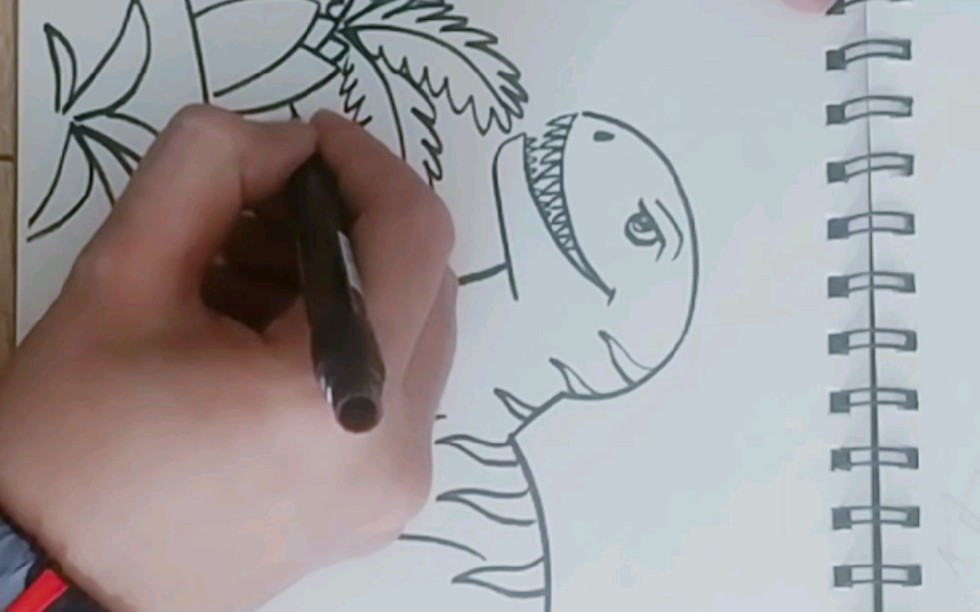 【简笔画】教你快速画出一只霸王龙,体验画画的乐趣,简单造型,轻松画。