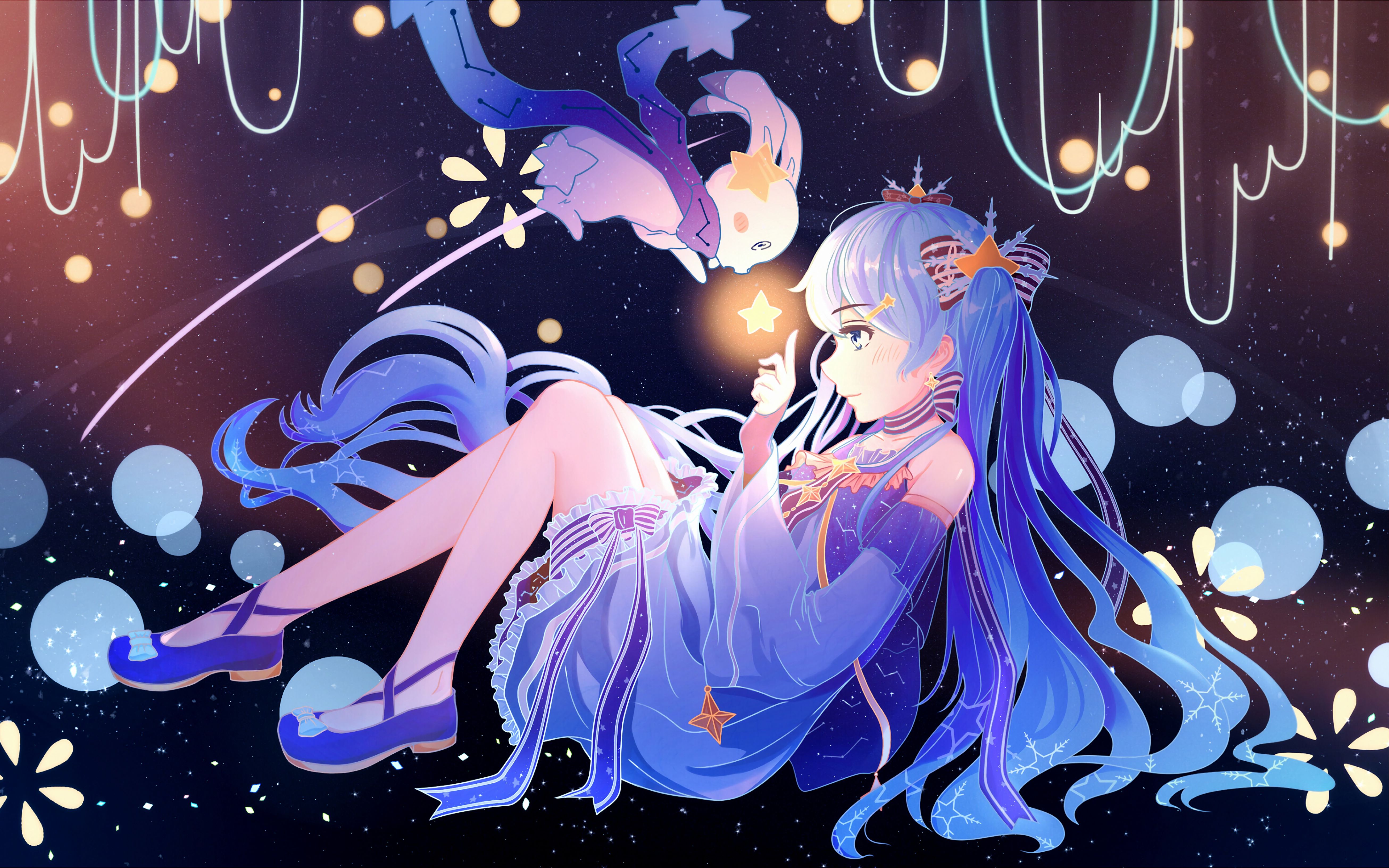 【2K动态壁纸/初音未来】星空(多分辨率版本)