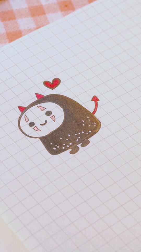 超萌简笔画ߒ�无脸男又卖萌了