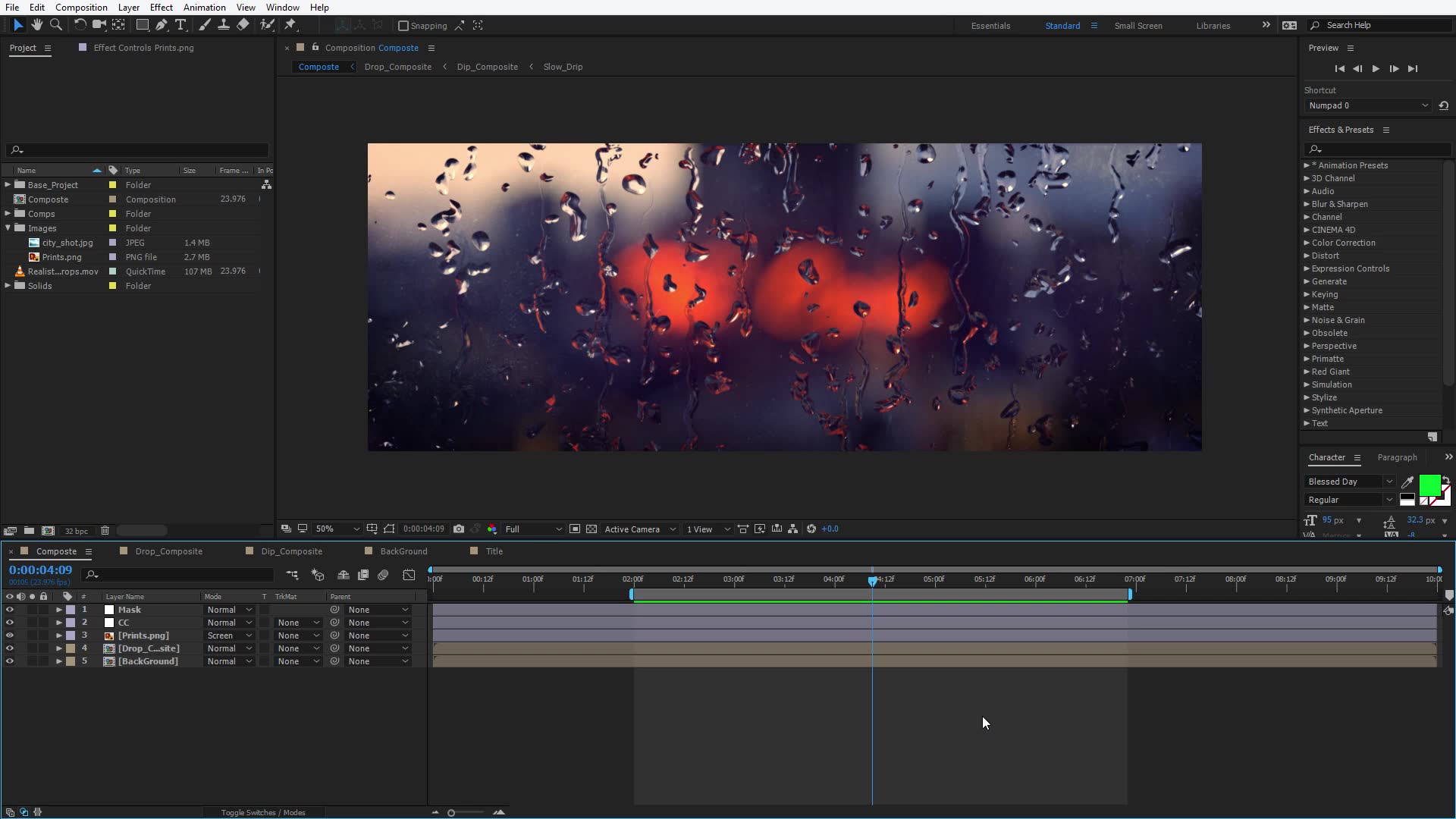 【AK教程】屏幕水滴滑落特效