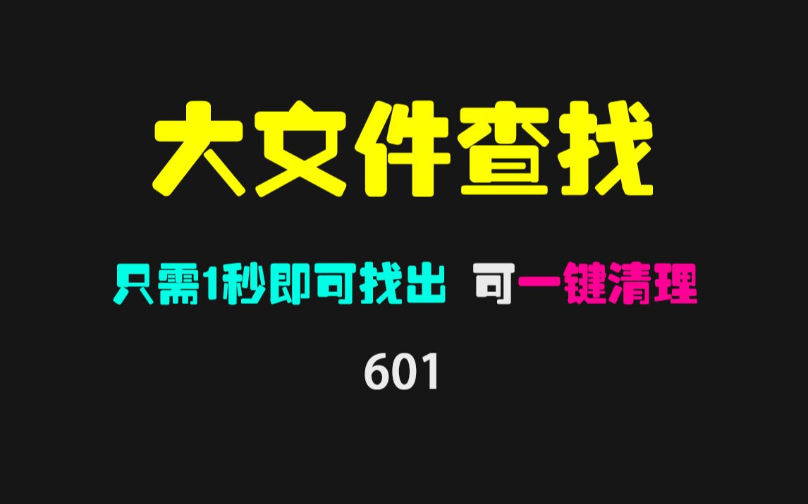 电脑里的大文件怎么查找?用它只需1秒即可快速找出!
