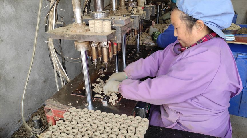 艾灸用的艾柱是怎么做的?实拍河南南阳艾柱加工厂,真是长见识了