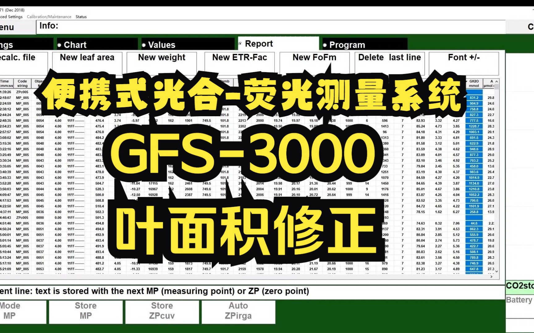 便携式光合-荧光测量系统GFS-3000修正测量面积重新计算数据
