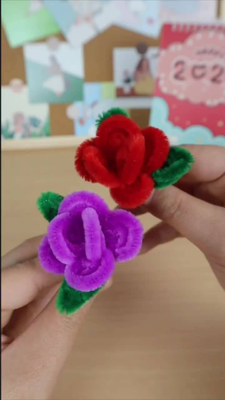 扭扭棒制作花朵戒指,超简单