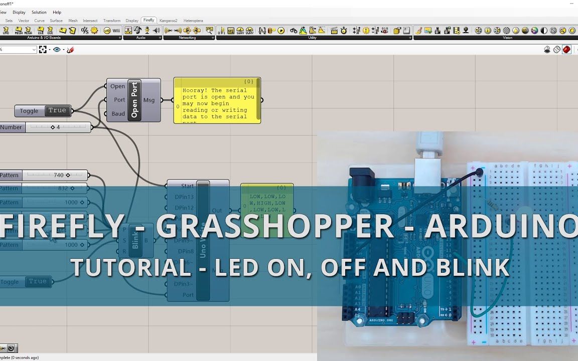 【设计师加油站】Grasshopper插件firefly:Arduino初学者教程 入门案例:...