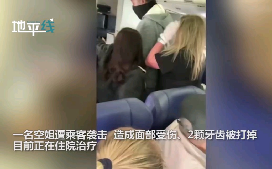美国一航班爆发斗殴乘客打掉空姐两颗门牙