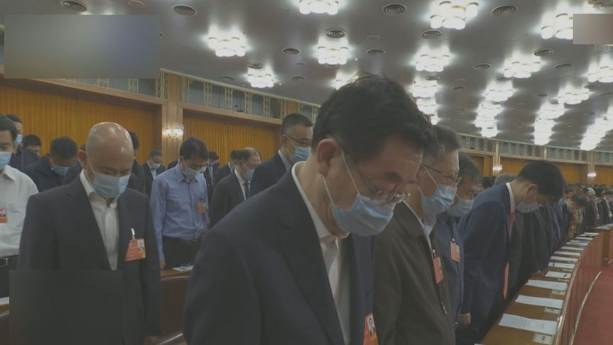 全国政协十三届三次会议开幕会全体与会人员默哀一分钟