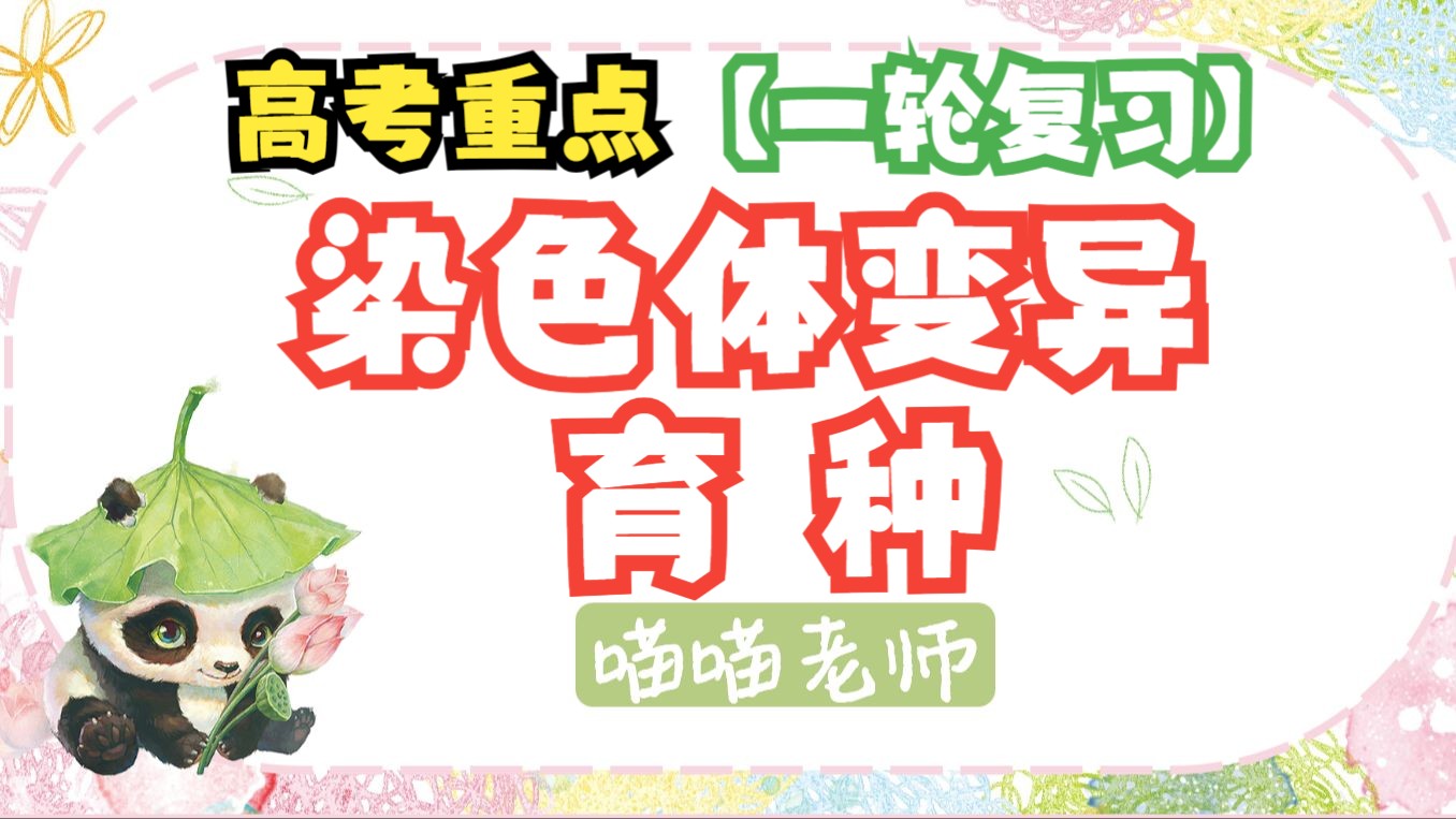 【高考重点】染色体变异和育种【一轮复习】