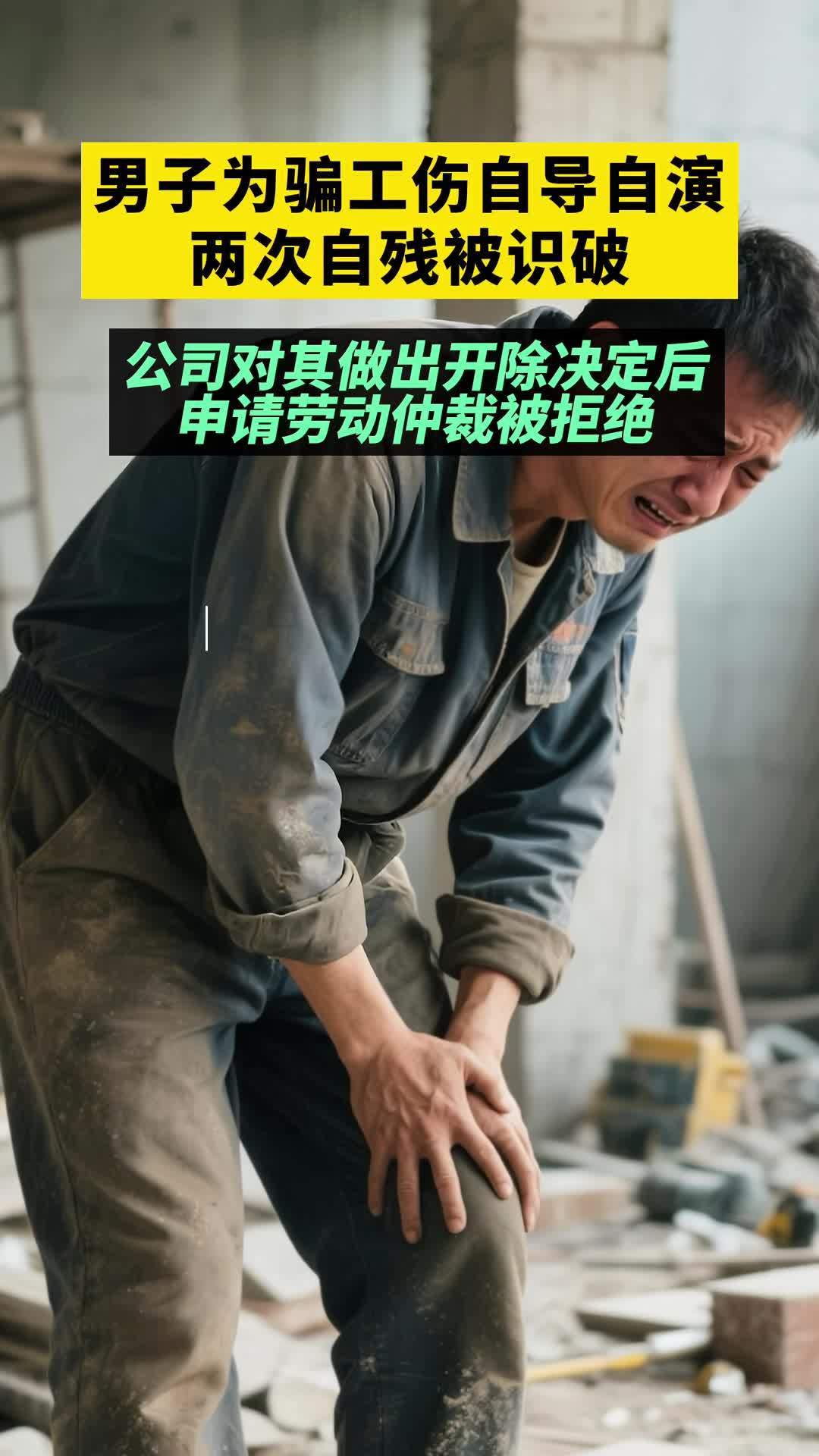 男子为骗工伤两次自残 被开除后申请劳动仲裁被拒绝