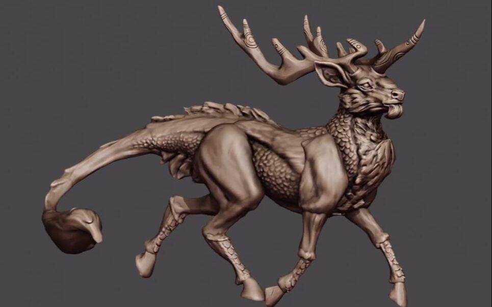 【Blender角色教学】麋鹿-动物