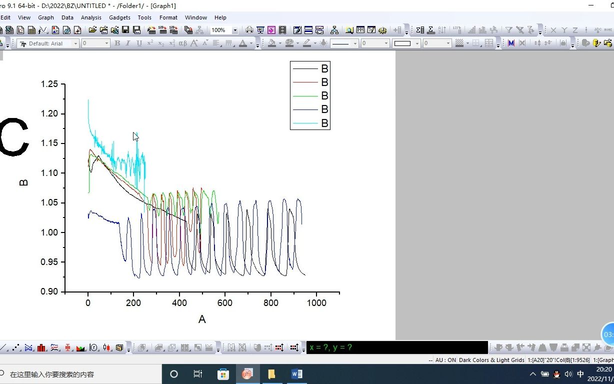BZ振荡反应数据处理