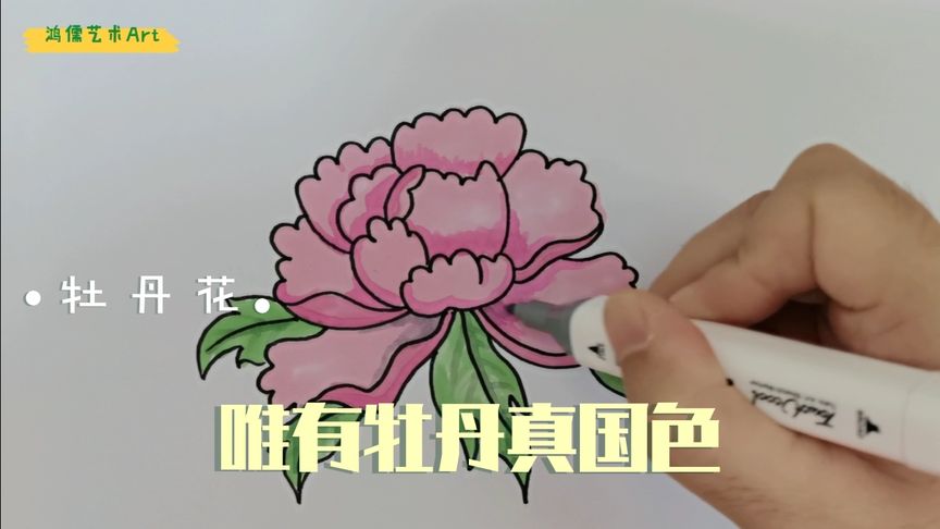 简笔画牡丹怎么画简单,一起学画吧