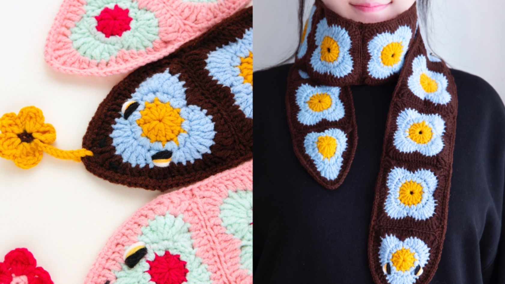 蛇年围巾|新手钩针教程1