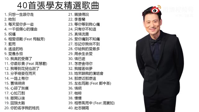 40首张学友精选歌曲合辑