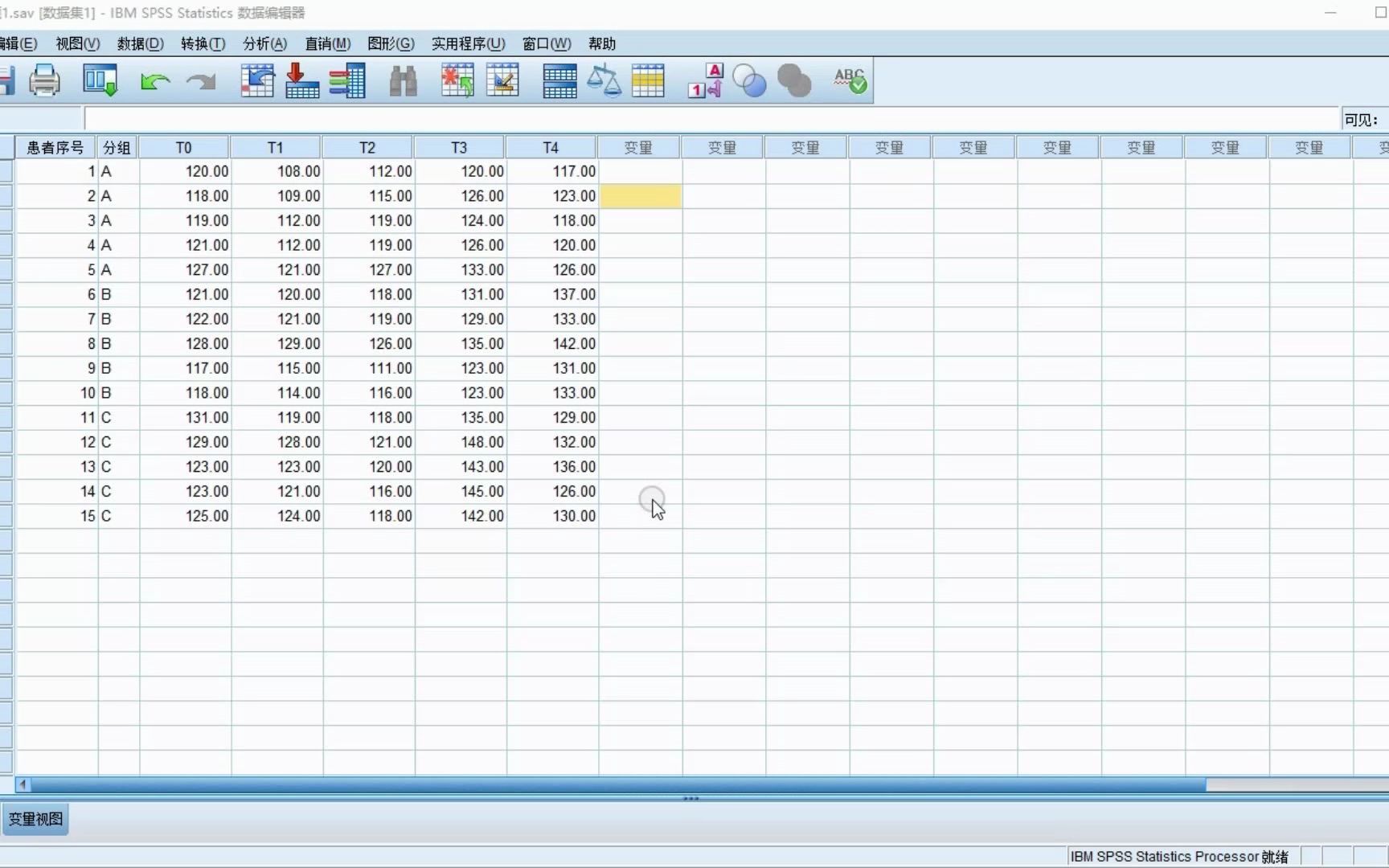 SPSS进行重复测量方差分析