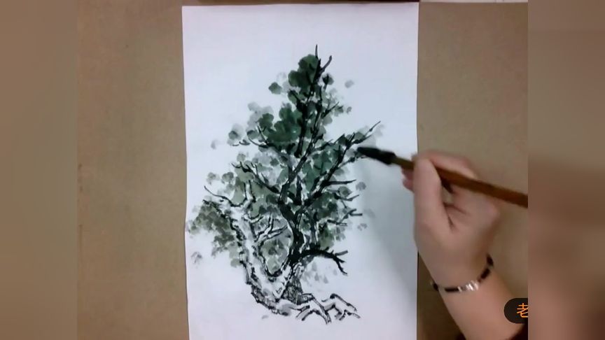 不到2分钟的画树视频教程,看完就会画了