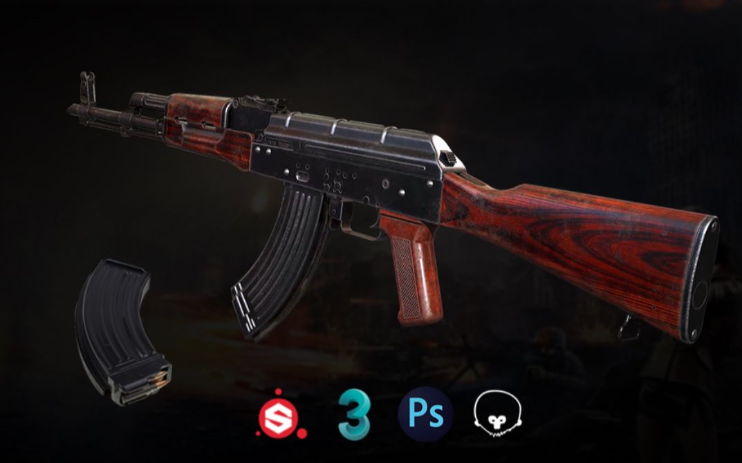 高精度次世代游戏枪械模型《AK47》 基础+进阶