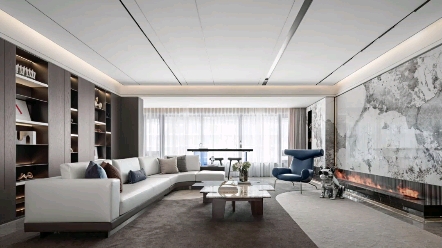 学员作品,室内装修全案设计无主灯设计,轻奢风,现代风,客餐厅卧室卫生...