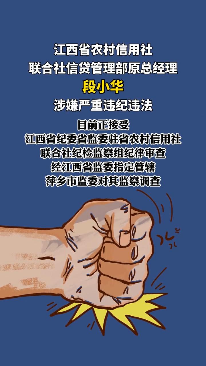 江西省农村信用社联合社信贷管理部原总经理段小华接受纪律审查和...