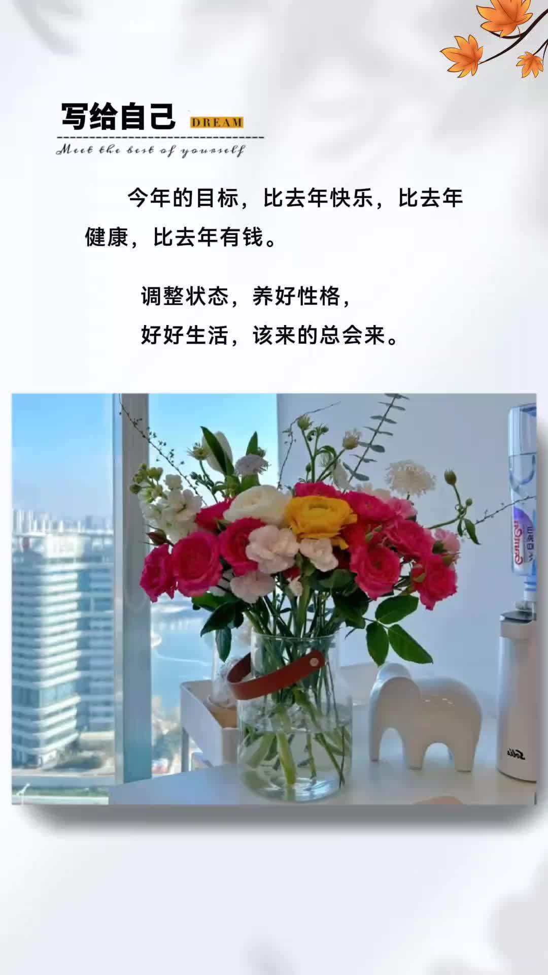 今年的目标,比去年快乐,比去年健康,比去年有钱。