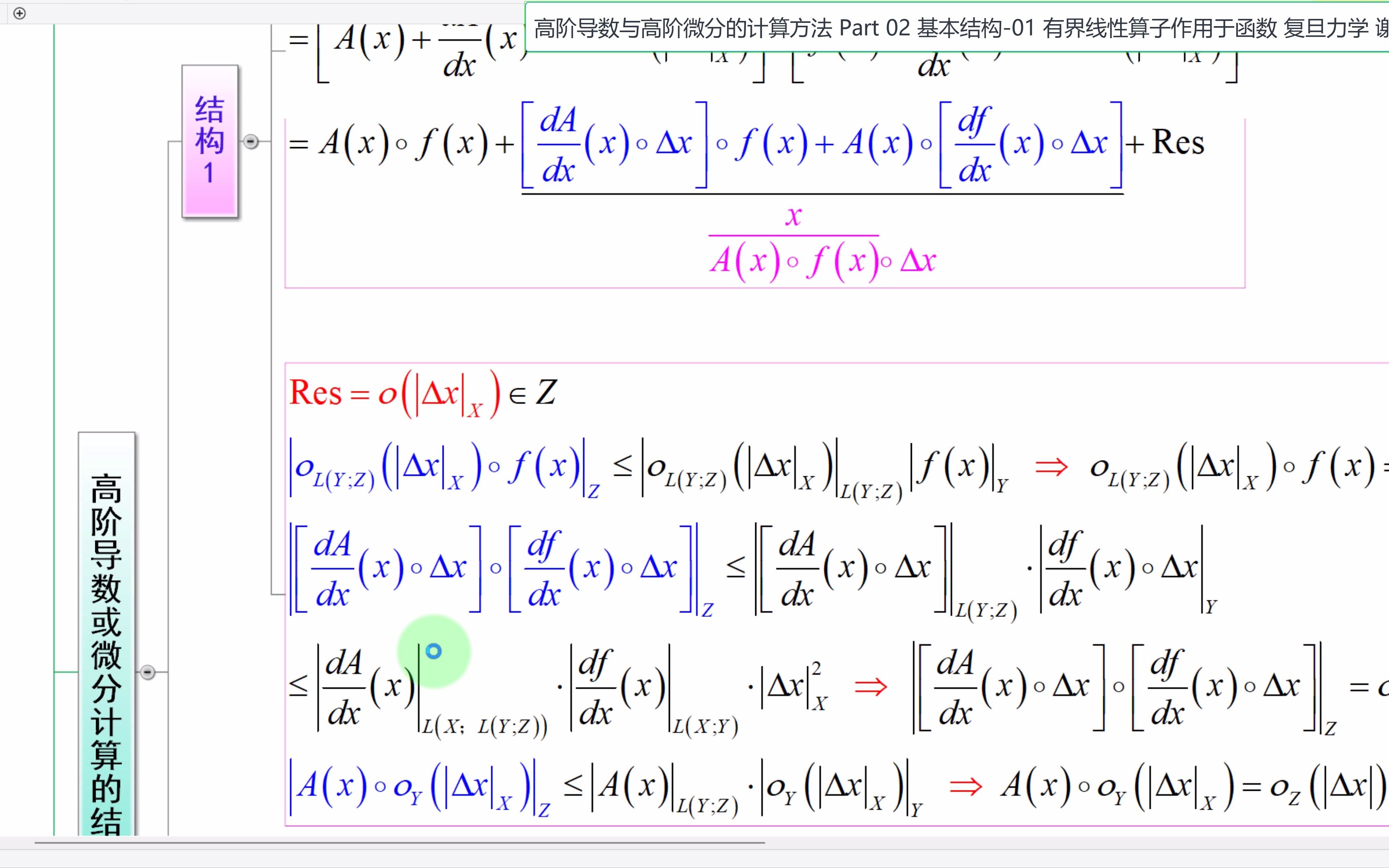 高阶导数与高阶微分的计算方法 Part 02-基本结构-01 有界线性算子...