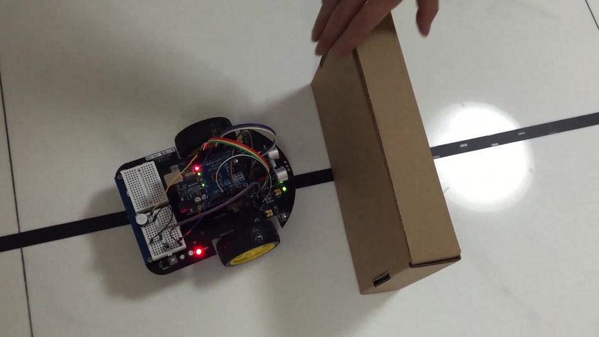 arduino智能小车展示轨迹+避障,技术宅男自学编程打算教儿子