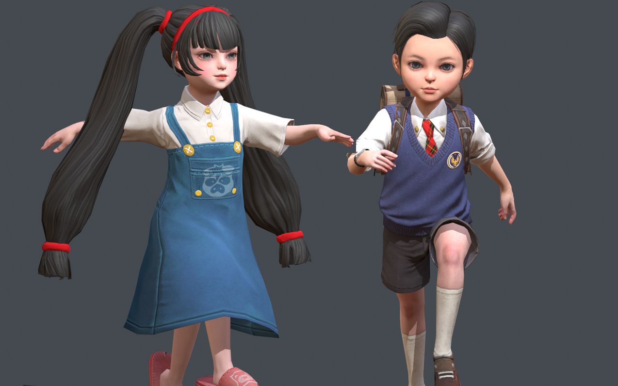 小学生跑步走路动画展示