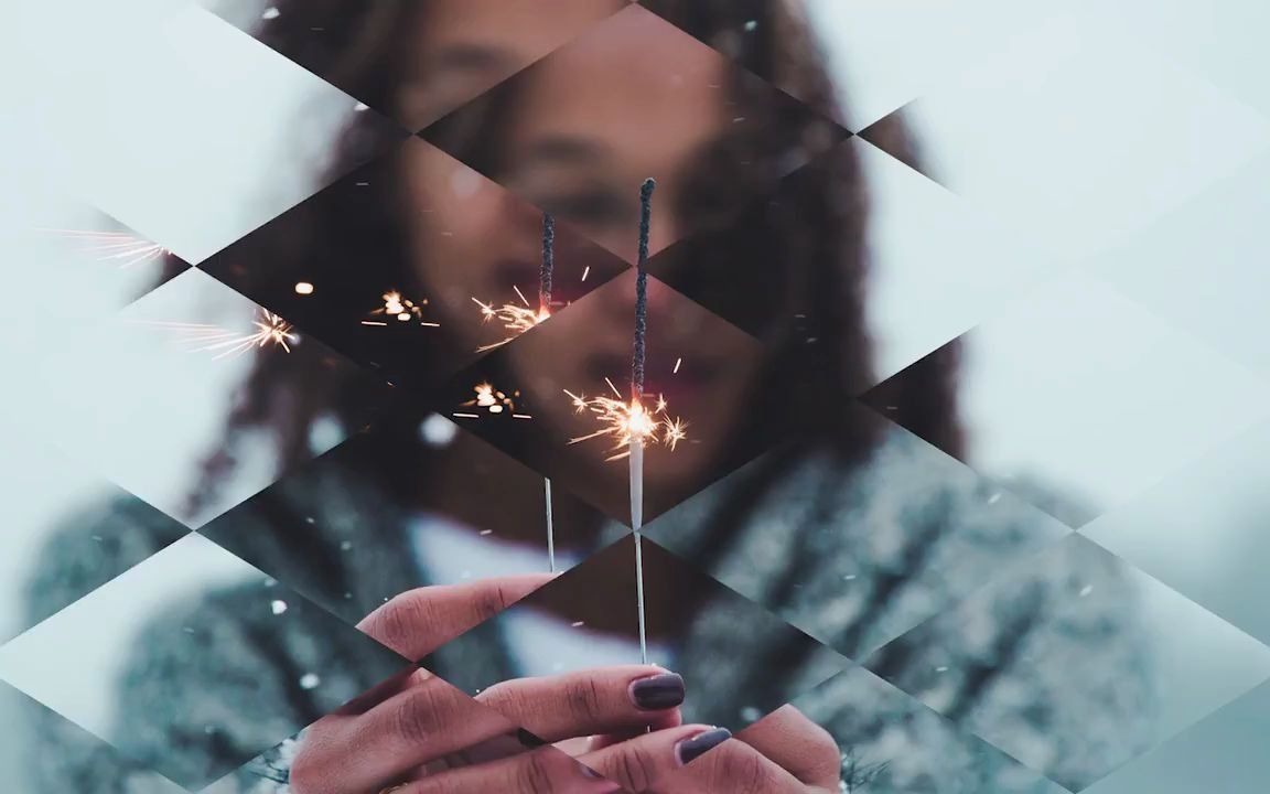 干净流畅的图片菱形切割转场过渡PR模板