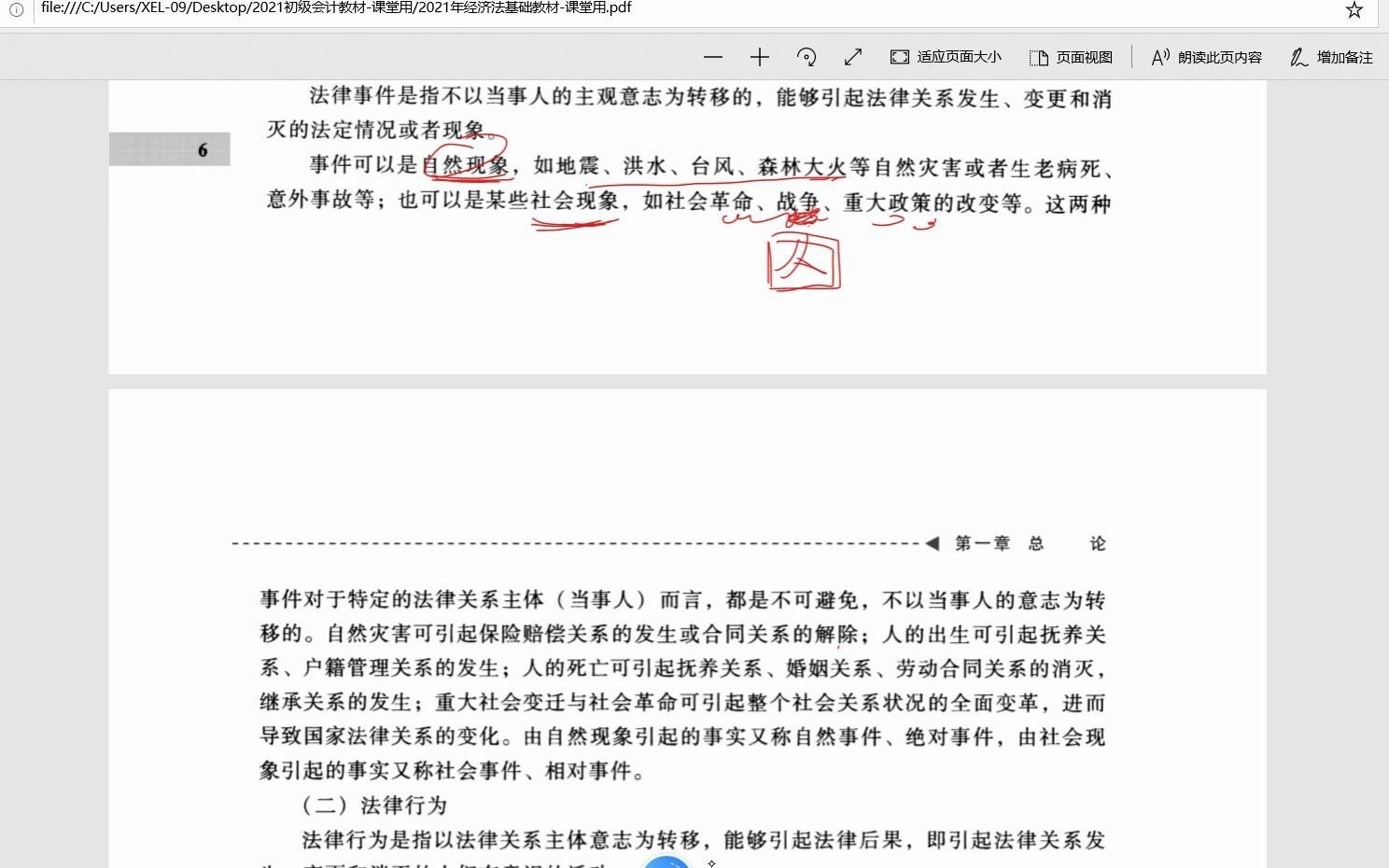 初级经济法手把手P6--法律事实(事件和行为)