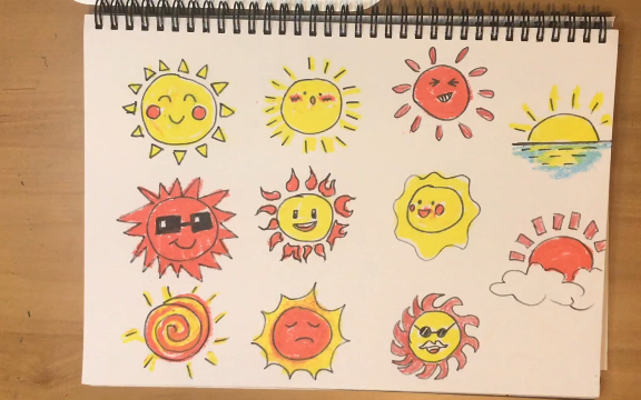 【卡通画】太阳|【儿童画】太阳|【儿童画】太阳教程,【简笔画】太阳,...