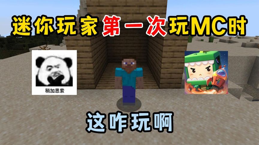 迷你世界:当迷你玩家第一次玩我的世界时,这差别也太大了!