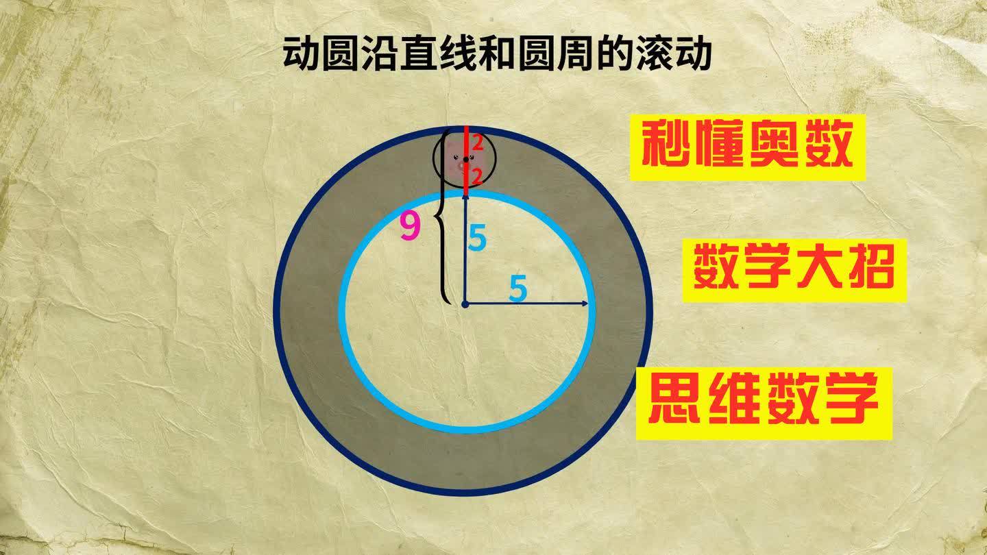 沿直线和圆周滚动的圆,老师教你用简单的方法,解决.