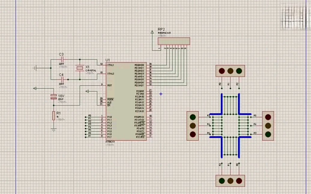 51单片机十字路口交通信号灯的设计仿真视频