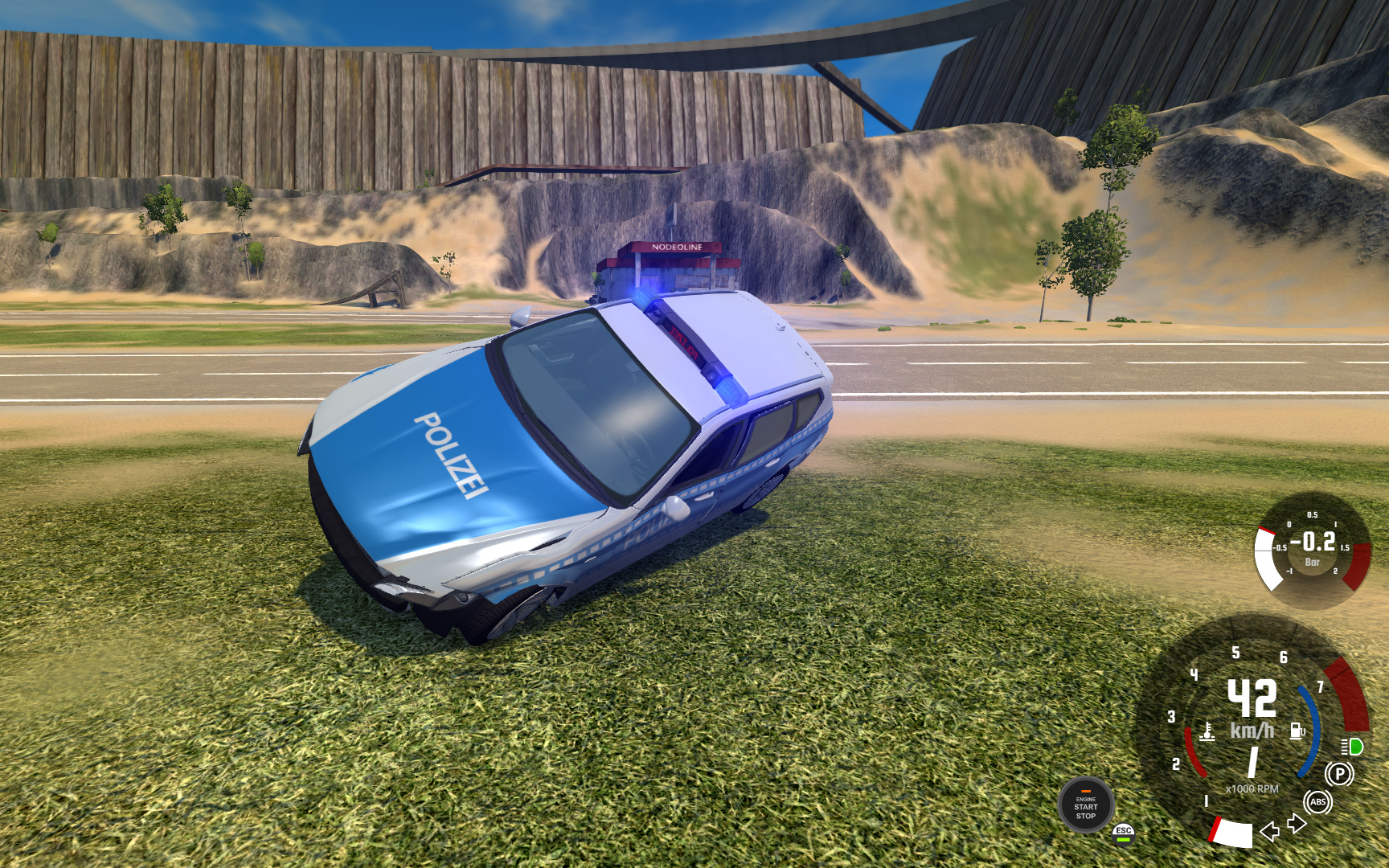 车祸模拟器:开警车在这地方巡逻有点危险,搞不好就会车毁人亡!