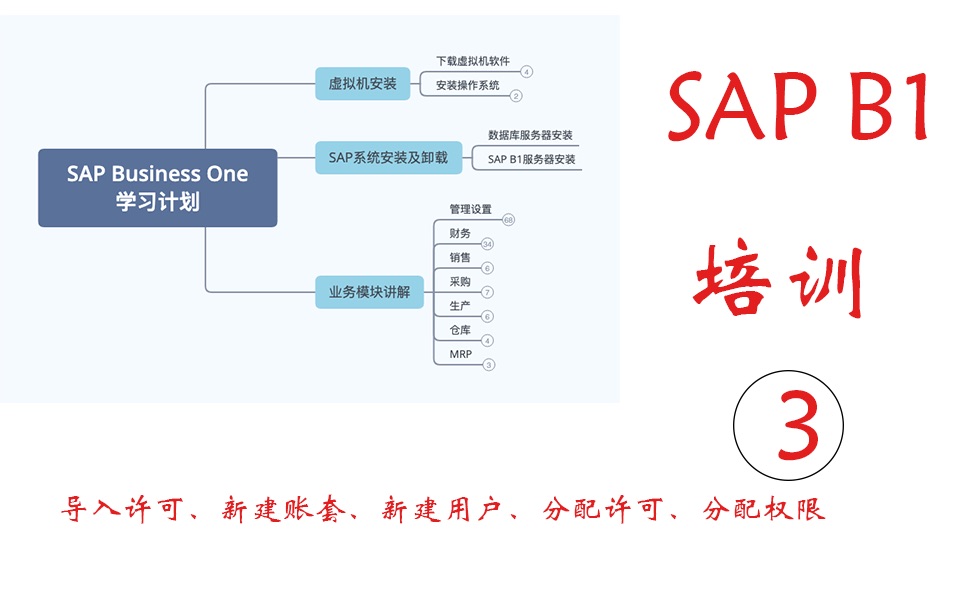 SAP Business One学习计划 -导入许可新建账套新建用户分配许可分配...
