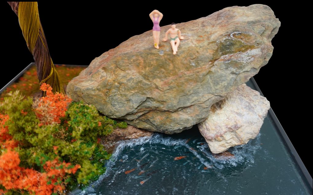 手工diy铁丝树模型制作 微景观制作 微场景 小木屋 园艺模型沙盘场景