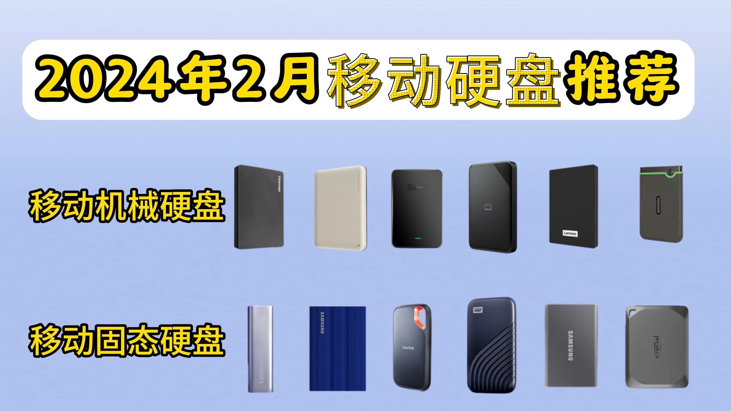 2024 年2月最佳移动硬盘推荐|满足各种预算的便捷存储,各大品牌(三星...