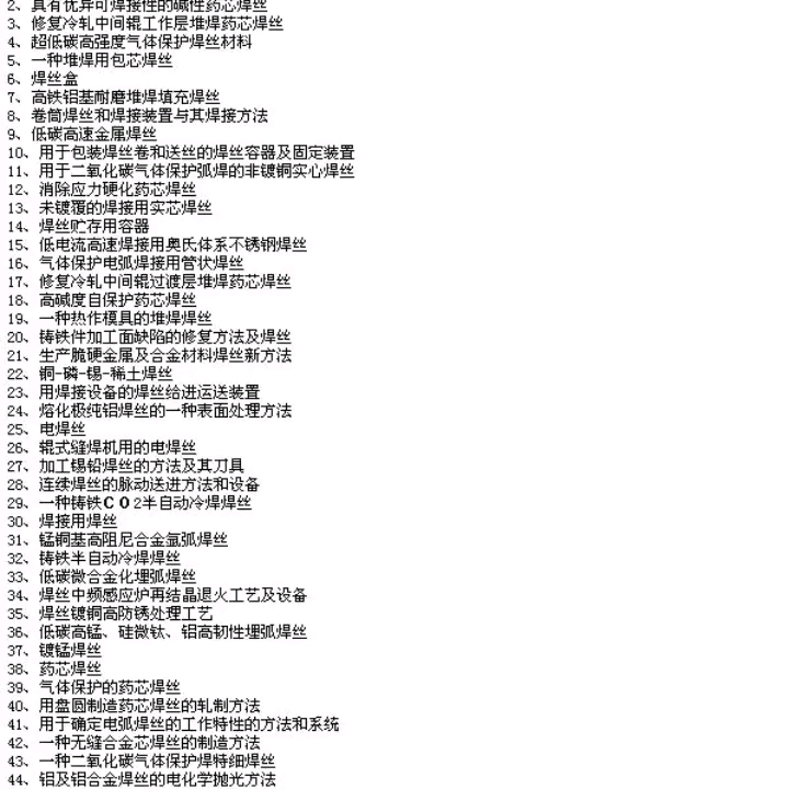 焊丝、气保焊丝、不锈钢焊丝、药芯焊丝生产技术专利资料,宝来啦,#...