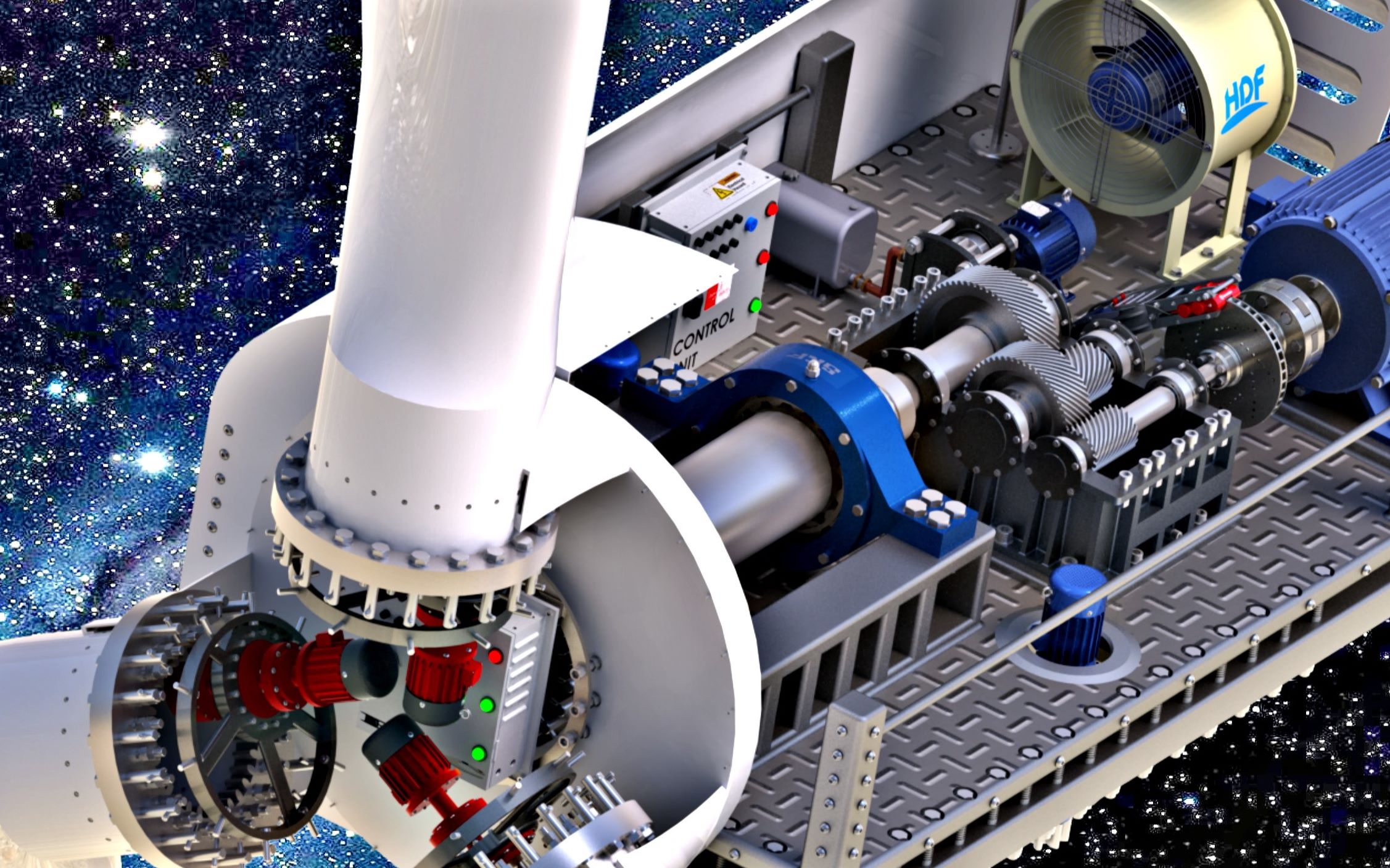 风力发电机零件模型演示