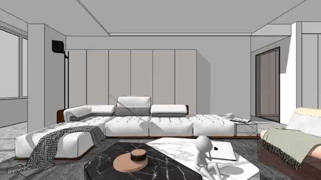 现代极简设计 su视频动画 模型对图最为方便简洁明快