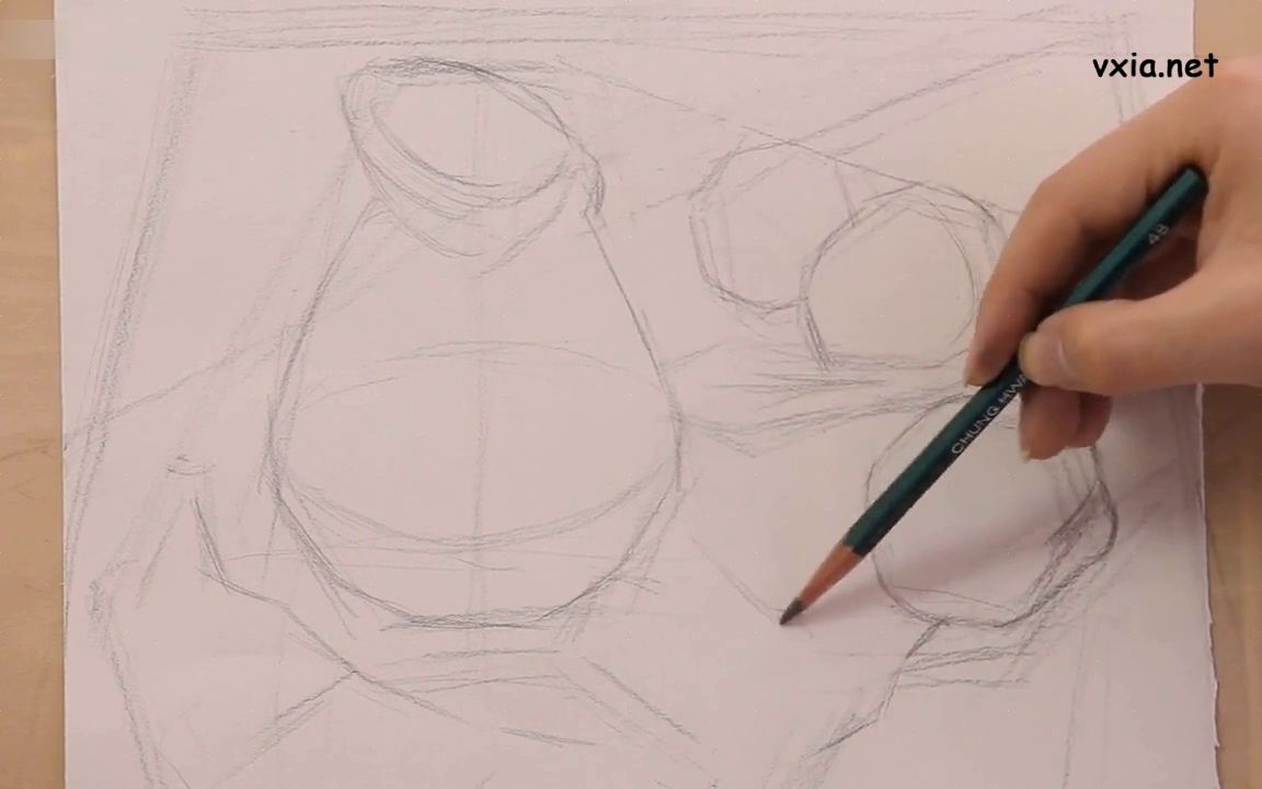 素描入门教程：水果静物组合画法，喜欢记得转发收藏