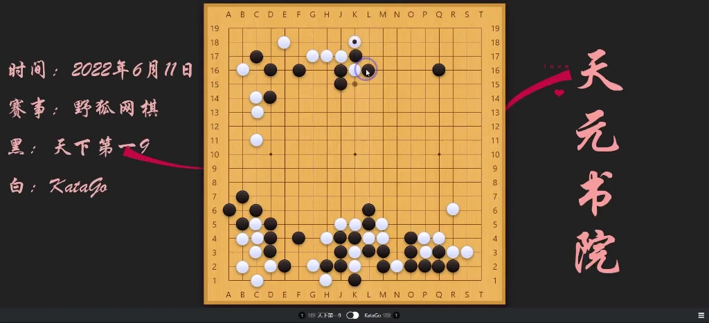 KataGo中央弃子加厚自身 冷血屠杀黑大龙 黑左右为难两块棋难以兼顾